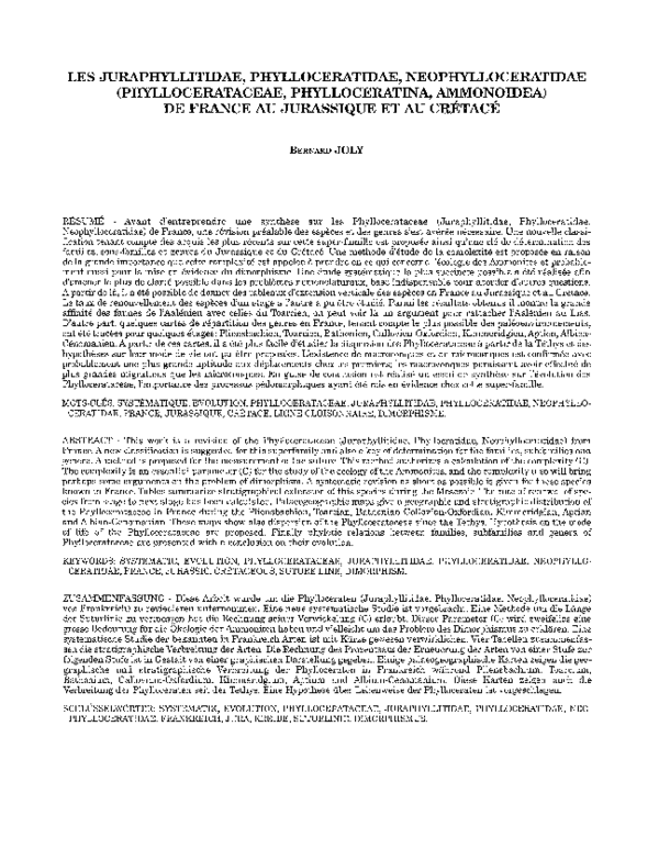 (PDF) Les Juraphyllitidae, Phylloceratidae, Neophylloceratidae ...