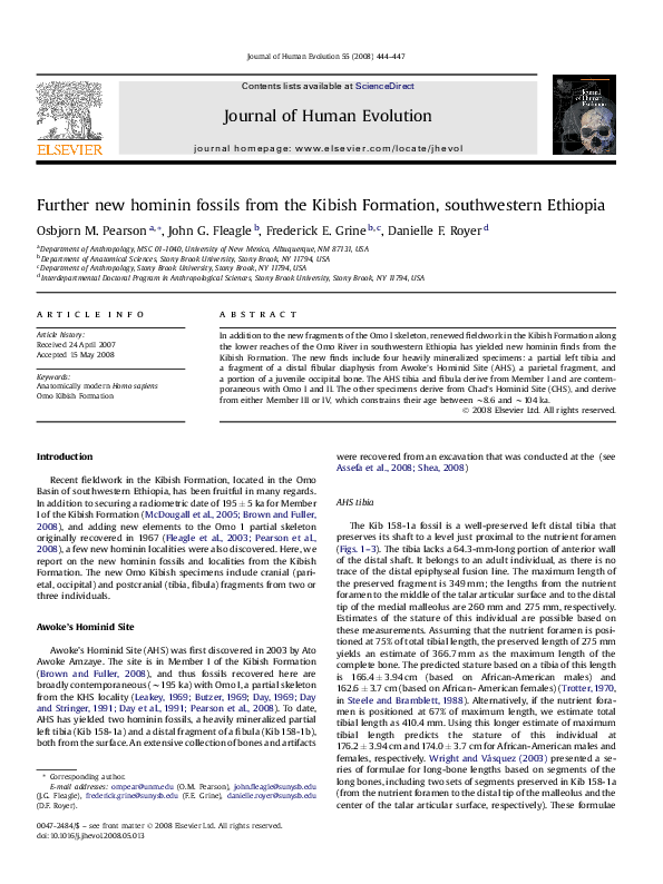 (PDF) Further new hominin fossils from the Kibish Formation ...