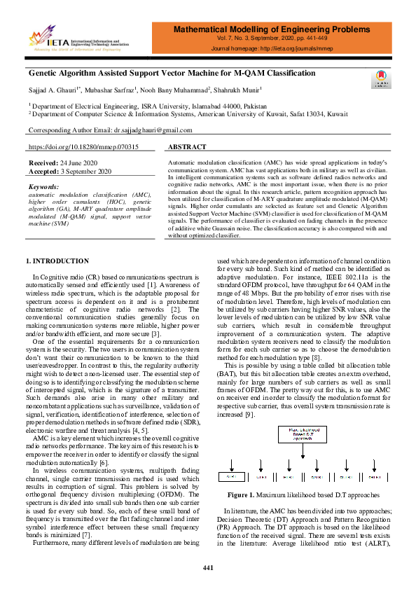 (PDF) Genetic Algorithm Assisted Support Vector Machine for M-QAM ...
