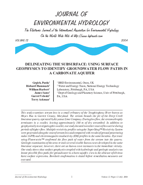 Pdf Delineating The Subsurface Using Surface Geophysics To Identify