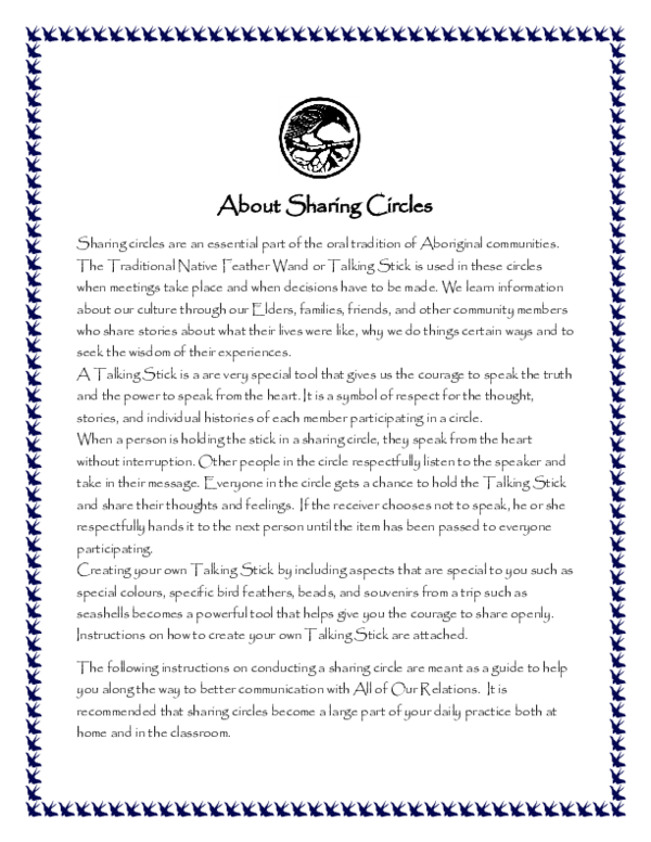 (PDF) Sharing Circles: An Indigenous Methodological Approach for ...