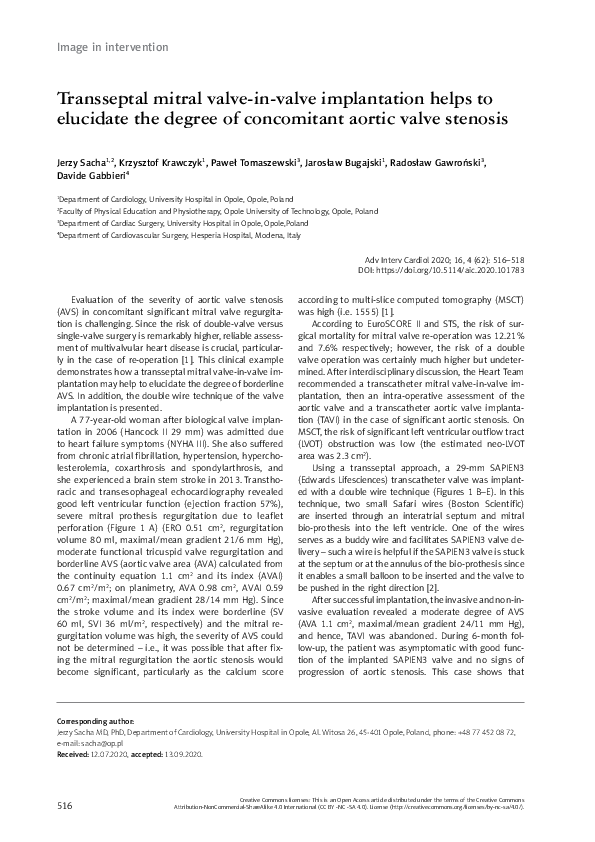 (PDF) Transseptal mitral valve-in-valve implantation helps to elucidate ...
