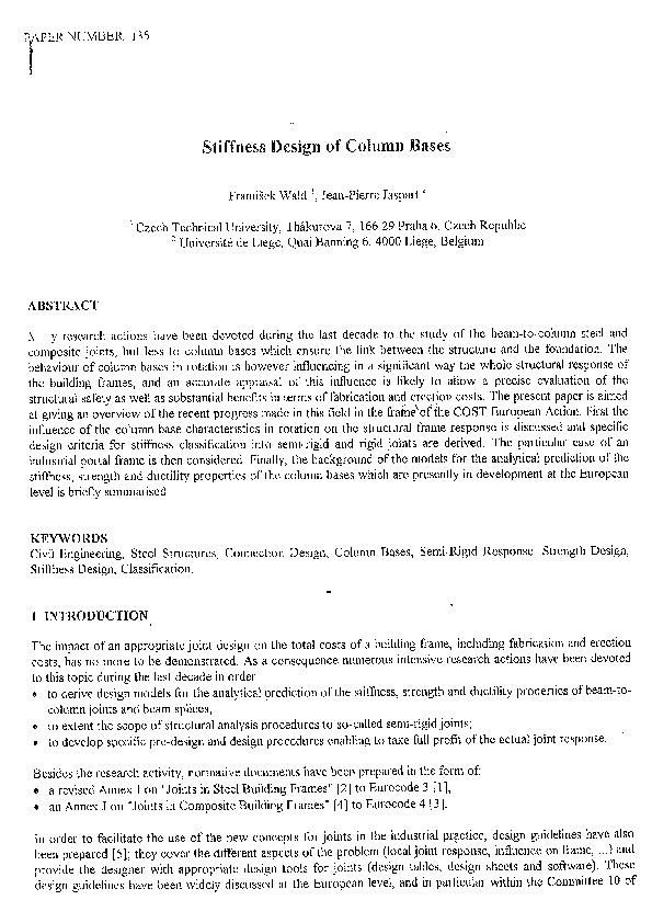 (PDF) Stiffness design of column bases