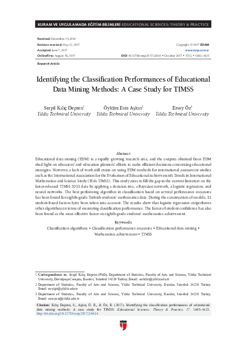 (PDF) Identifying the Classification Performances of Educational Data ...