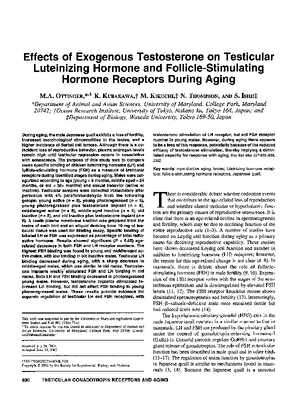 (PDF) Effects Of Exogenous Testosterone On Testicular Function During ...