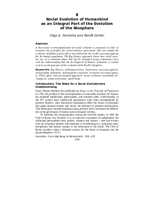 (PDF) Social Evolution of Humankind as an Integral Part of the ...