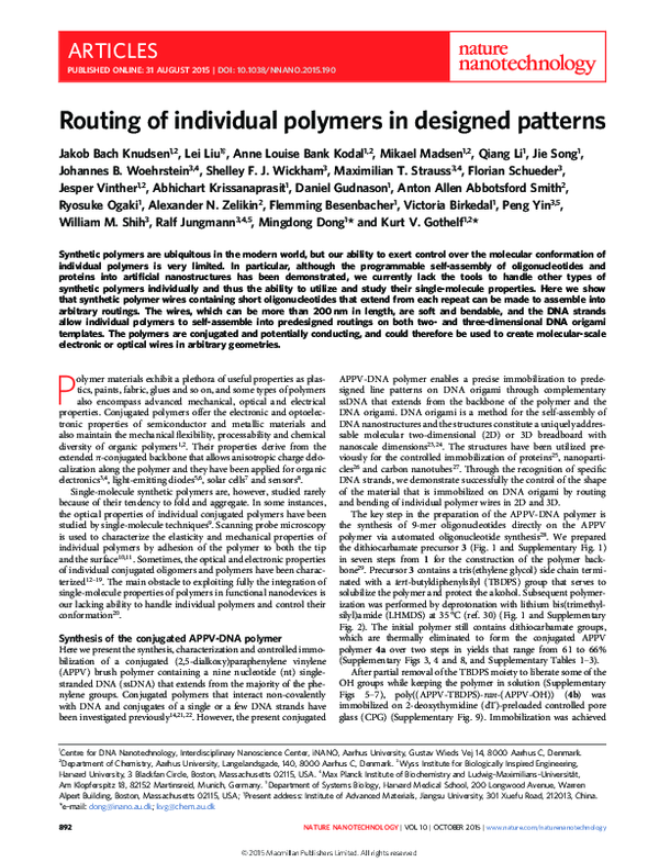 (PDF) Routing of individual polymers in designed patterns