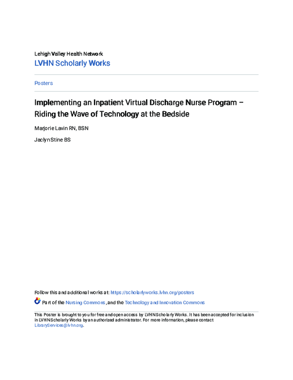 (PDF) Implementing an Inpatient Virtual Discharge Nurse Program ...
