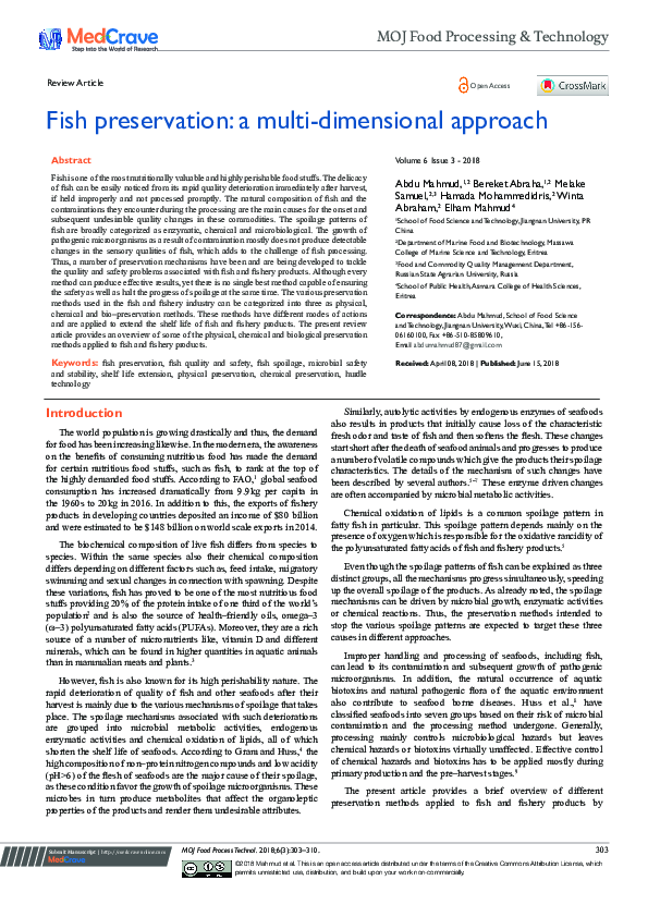 (PDF) Fish preservation: a multi-dimensional approach