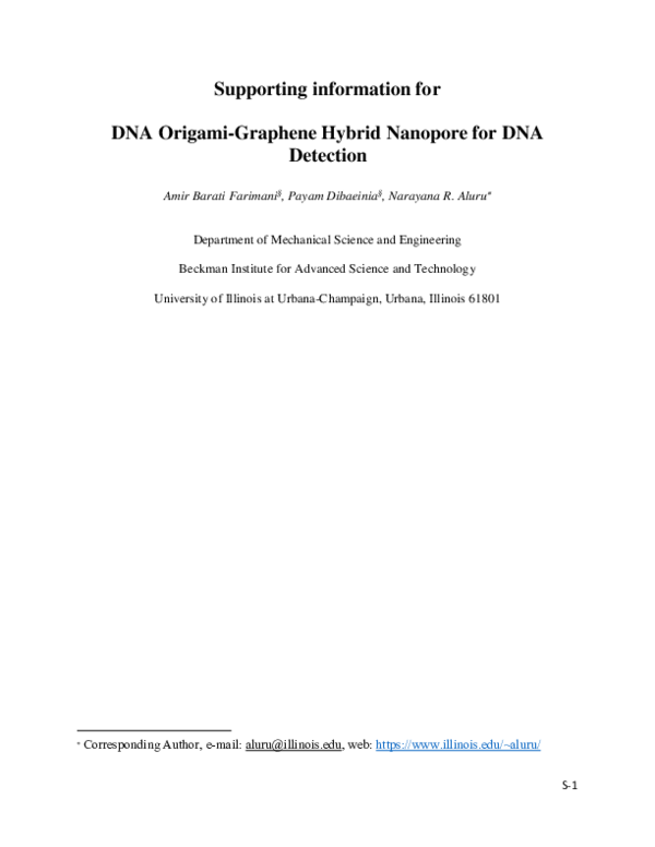 (PDF) DNA Origami–Graphene Hybrid Nanopore for DNA Detection