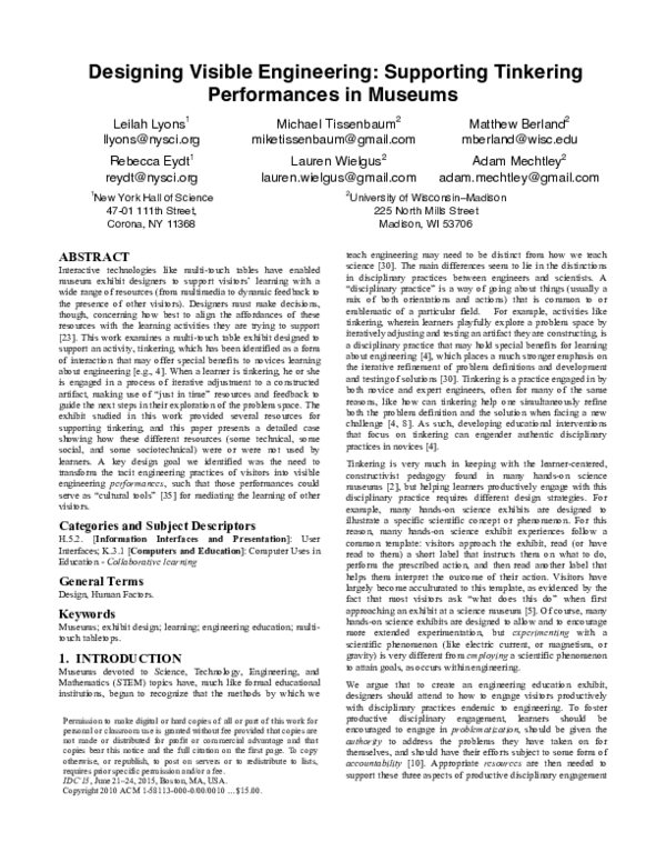 (PDF) Designing visible engineering