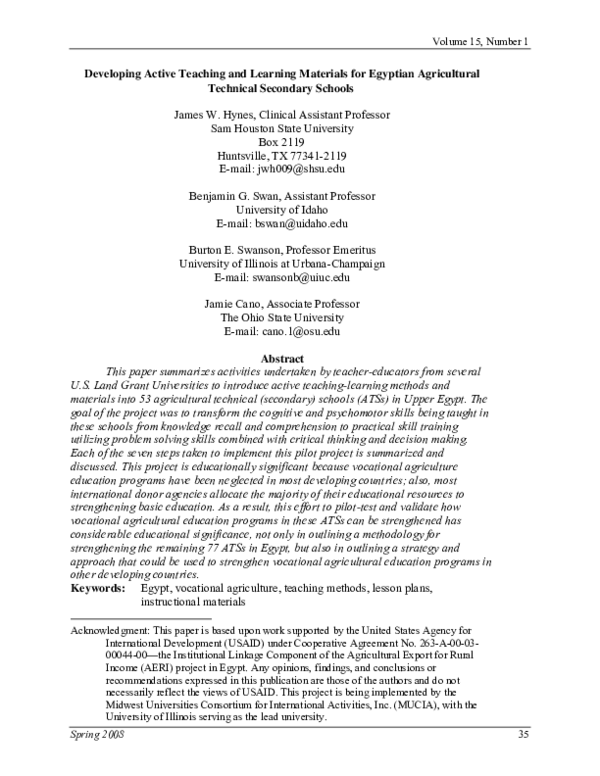 (PDF) Developing Active Teaching and Learning Materials for Egyptian ...