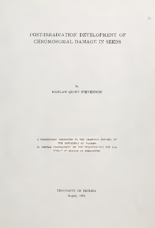 (PDF) Post-irradiation development of chromosomal damage in seeds / by ...