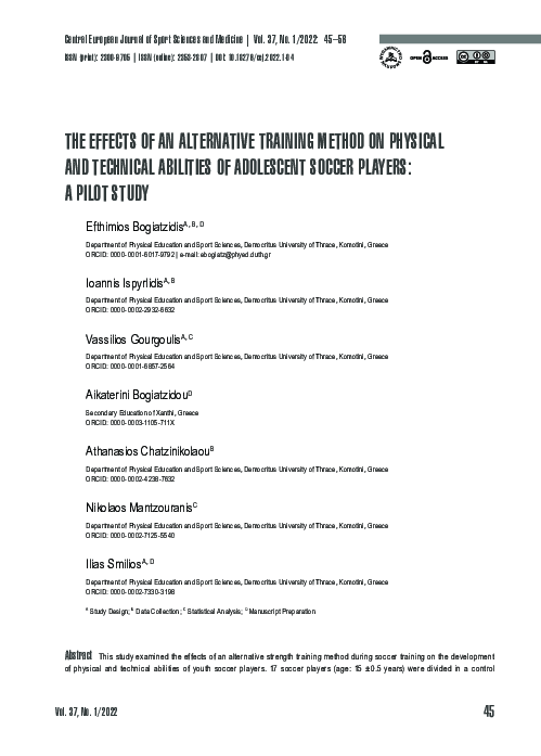 (PDF) The Effects of an Alternative Training Method on Physical and Technical Abilities of ...