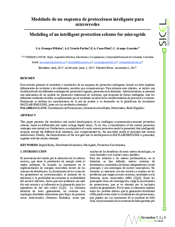 Pdf Modeling Of An Intelligent Protection Scheme For Microgrids