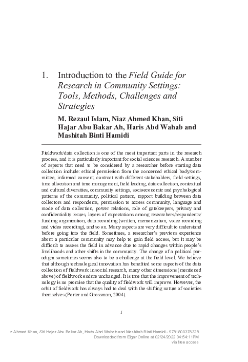 (PDF) Introduction to the Field Guide for Research in Community ...