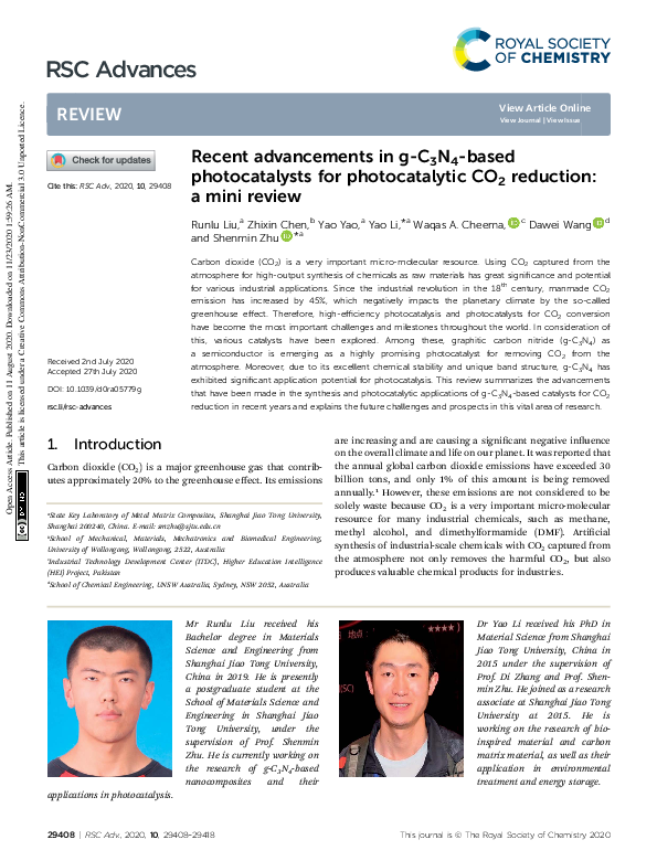 (PDF) Recent advancements in g-C3N4-based photocatalysts for ...