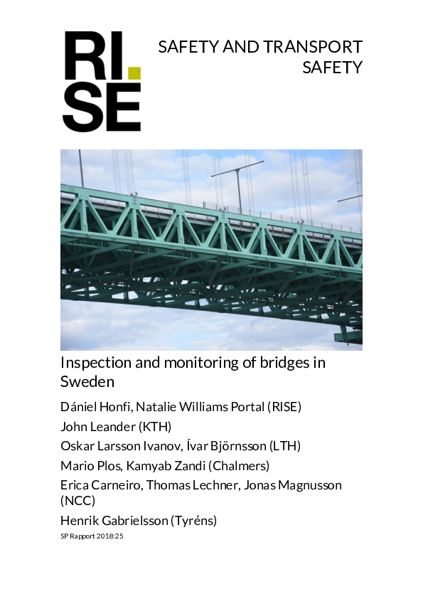 (PDF) Inspection and monitoring of bridges in Sweden | Kamyab Zandi ...