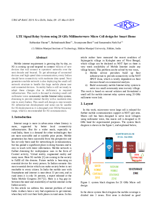 (PDF) LTE Signal Relay System using 28 GHz Millimeterwave Micro Cell ...