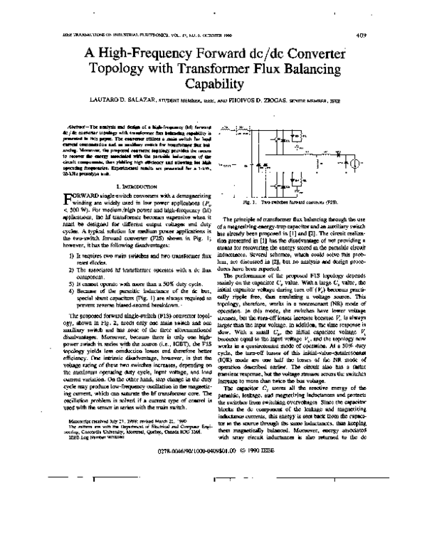 (PDF) A high-frequency forward DC/DC converter topology with ...