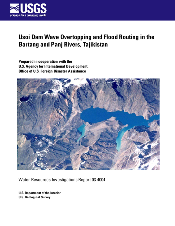 (PDF) Usoi Dam Wave Overtopping and Flood Routing in the Bartang and ...