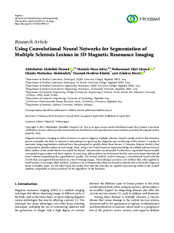 Pdf Using Convolutional Neural Networks For Segmentation Of Multiple Sclerosis Lesions In 3d