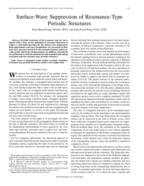 (PDF) Surface-wave suppression of resonance-type periodic structures ...