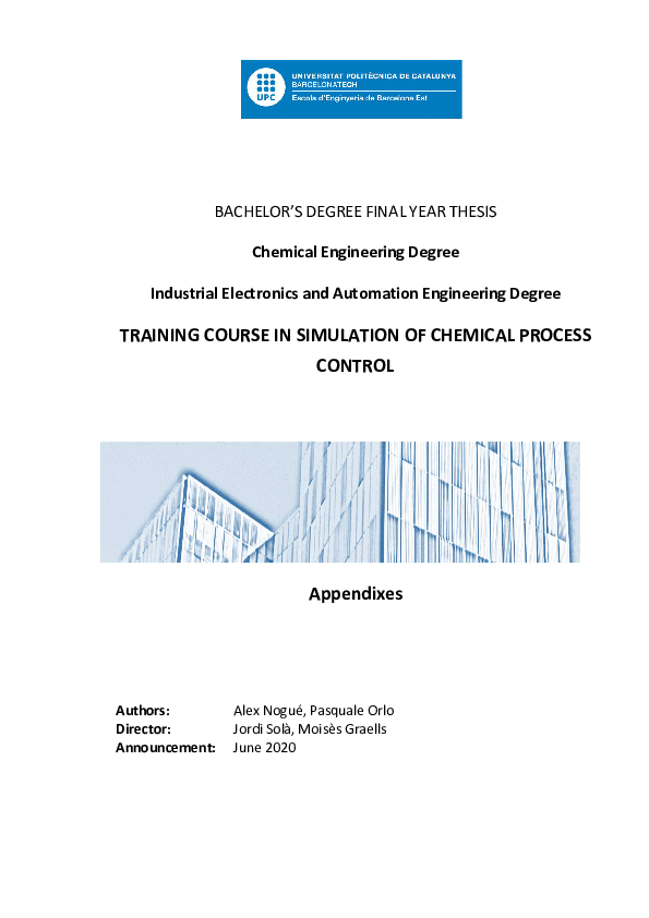 (PDF) Training Course in Simulation of Chemical Process Control