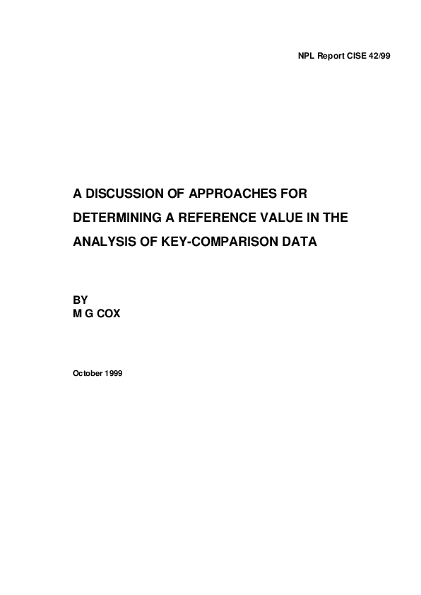 (PDF) A discussion of approaches for determining a reference value in the analysis of key ...