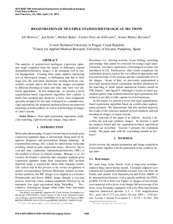 (PDF) Registration of multiple stained histological sections