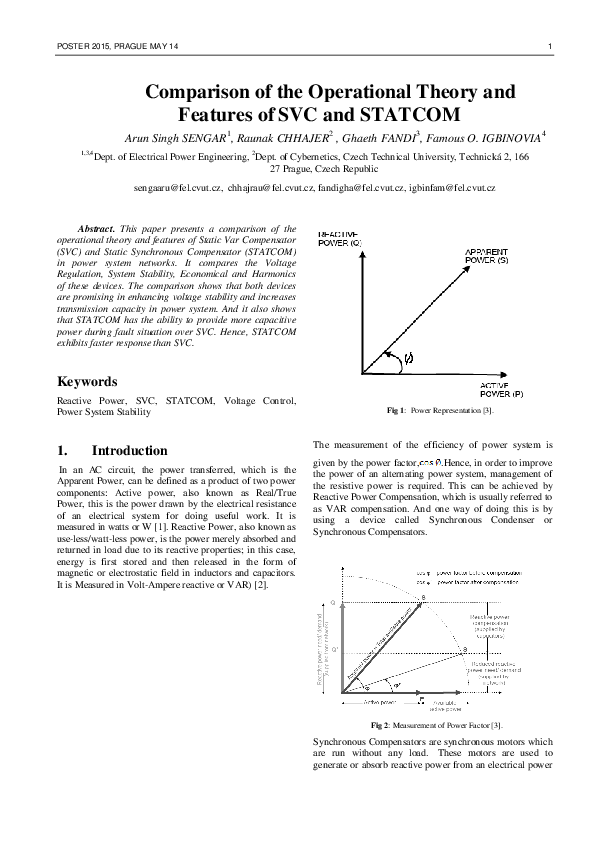 (PDF) Comparison of the Operational Theory and Features of SVC and STATCOM | Raunak Chhajer ...