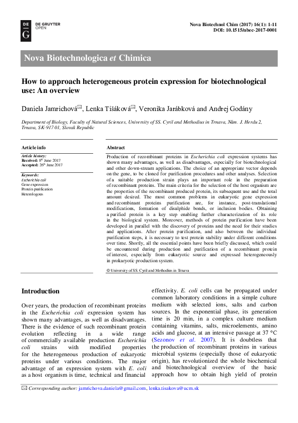 (PDF) How to approach heterogeneous protein expression for ...