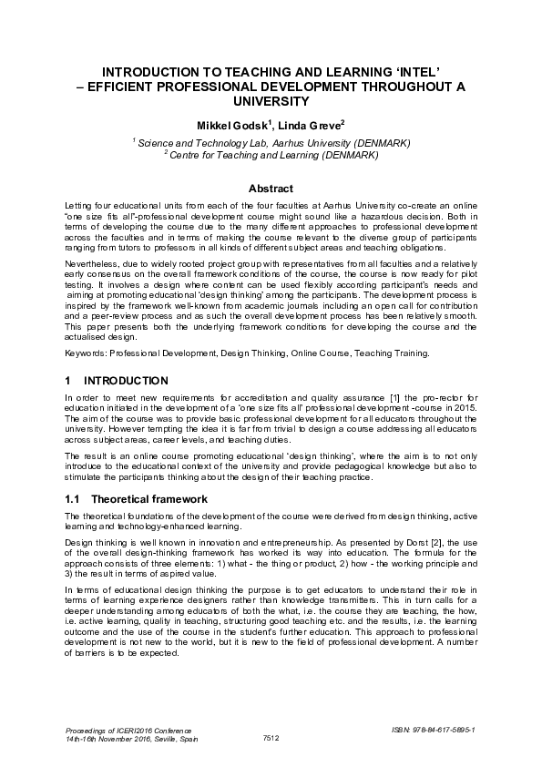 (PDF) Introduction to Teaching and Learning ‘Intel’ – Efficient ...