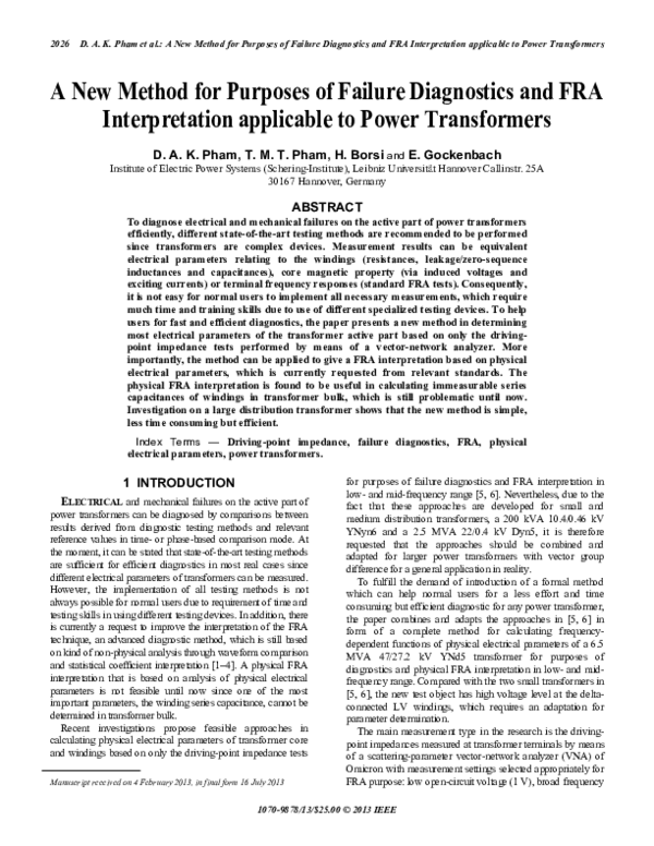 (PDF) A new method for purposes of failure diagnostics and FRA ...