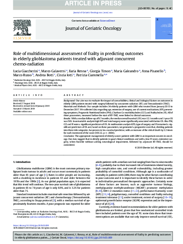 (PDF) Role of multidimensional assessment of frailty in predicting ...