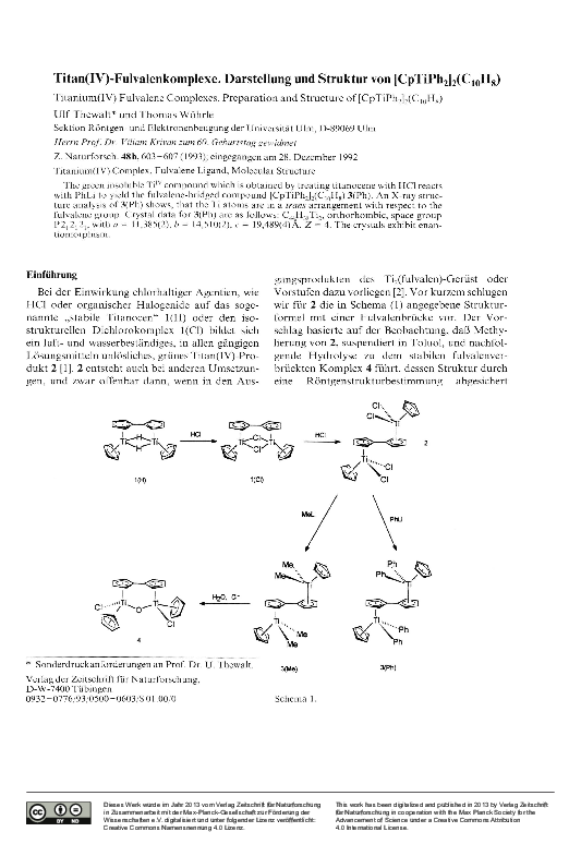 (PDF) Synthese, Struktur und EPR-spektroskopische Charakterisierung von ...
