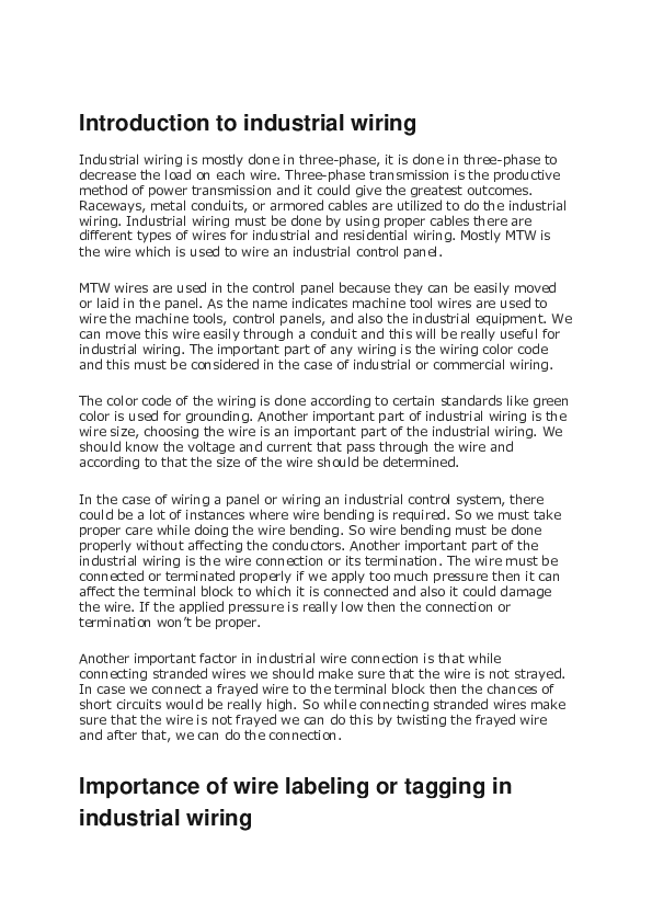 (PDF) Introduction to industrial wiring