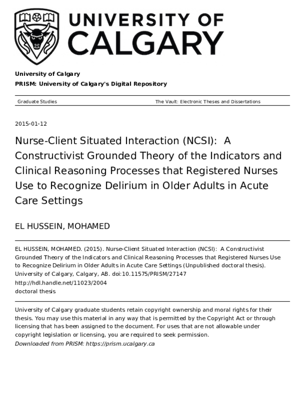 (PDF) Nurse-Client Situated Interaction (NCSI): A Constructivist ...