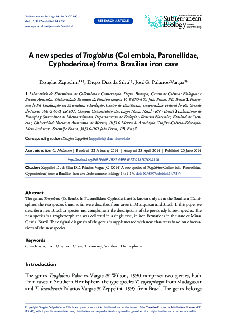(PDF) A new species of Troglobius (Collembola, Paronellidae ...