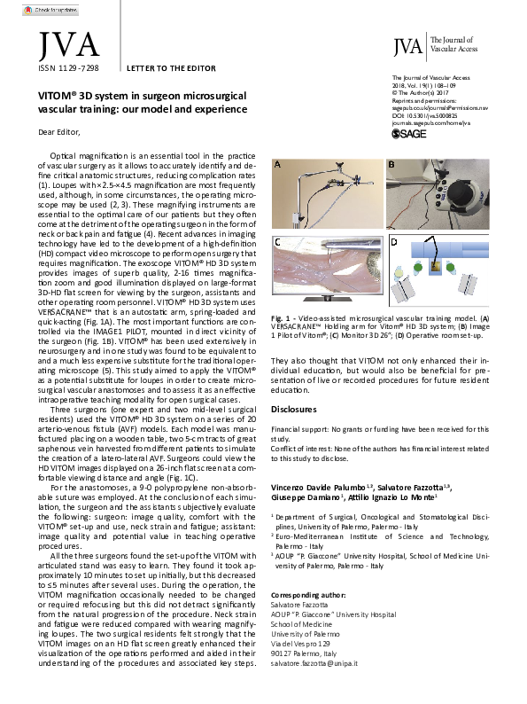 (PDF) VITOM® 3D system in surgeon microsurgical vascular training: our ...