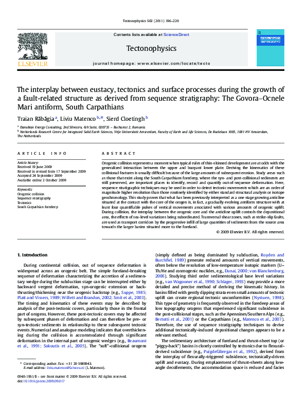 (PDF) The interplay between eustacy, tectonics and surface processes ...