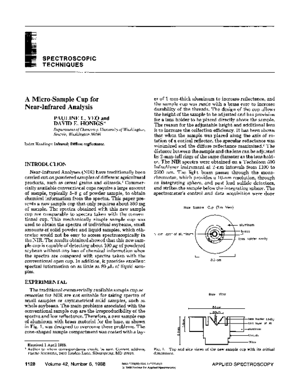 (PDF) A Micro-Sample Cup for Near-Infrared Analysis