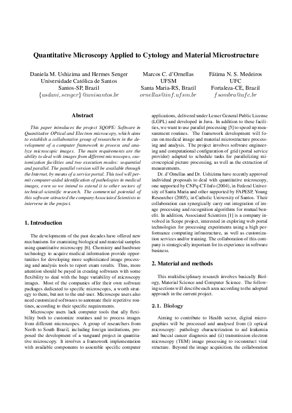 (PDF) Quantitative Microscopy Applied to Cytology and Material ...