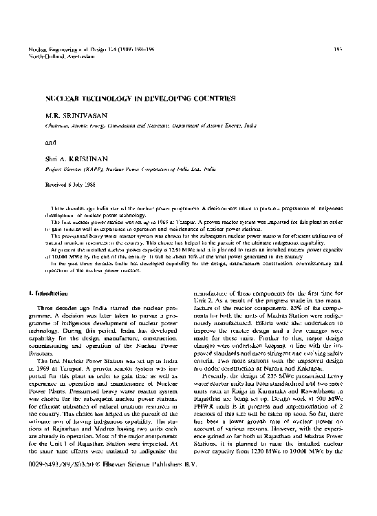 (PDF) Nuclear technology in developing countries