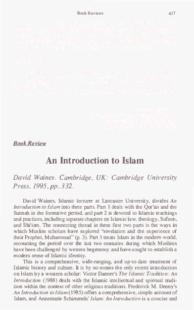 (PDF) An Introduction to Islam