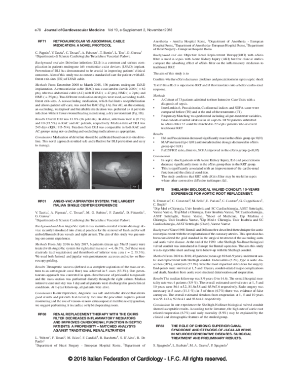 (PDF) RF68 Renal Replacement Therapy with the Oxiris Filter Decreases ...