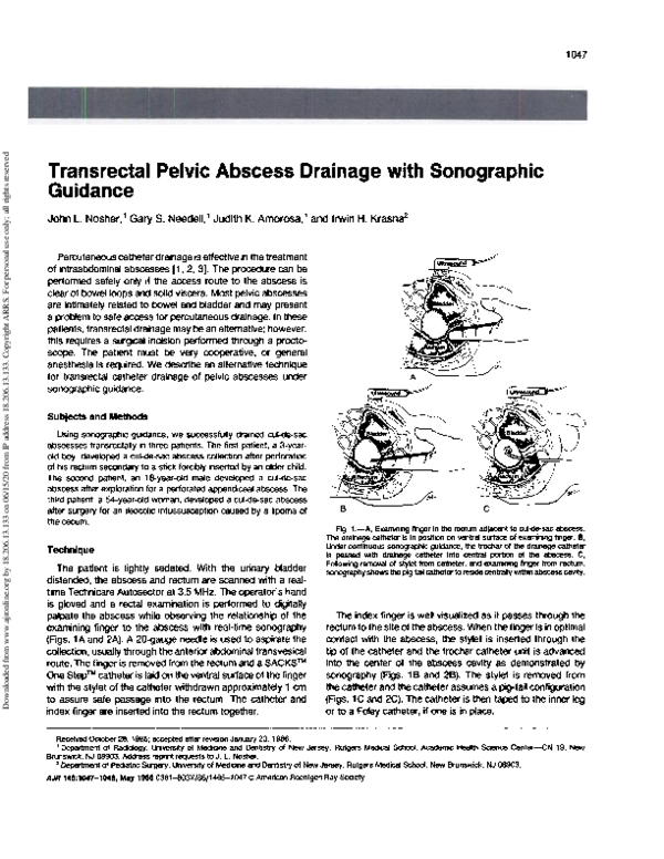(PDF) Transrectal pelvic abscess drainage with sonographic guidance