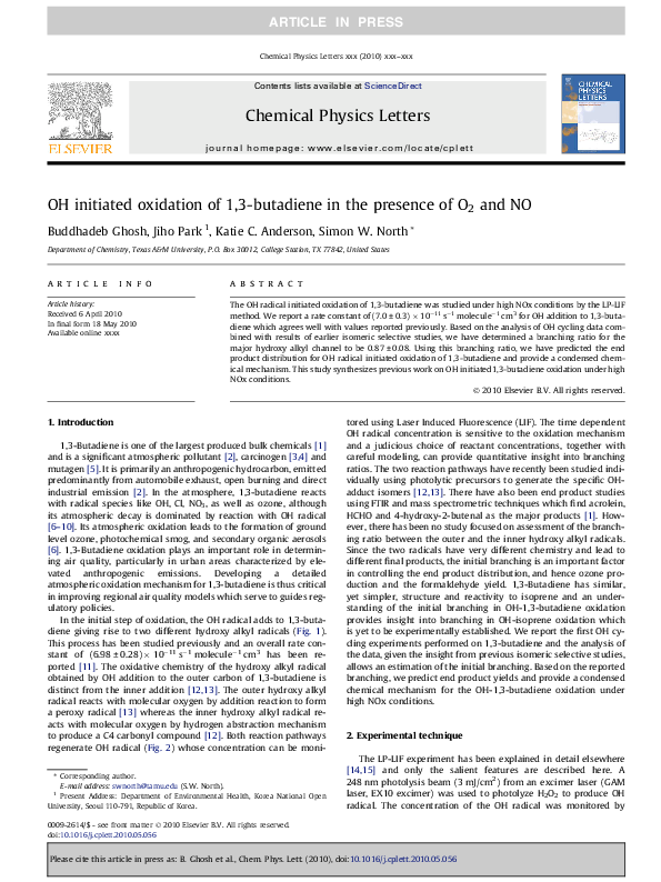 (PDF) OH initiated oxidation of 1,3-butadiene in the presence of O2 and NO