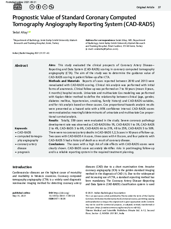 (PDF) Prognostic Value of Standard Coronary Computed Tomography ...