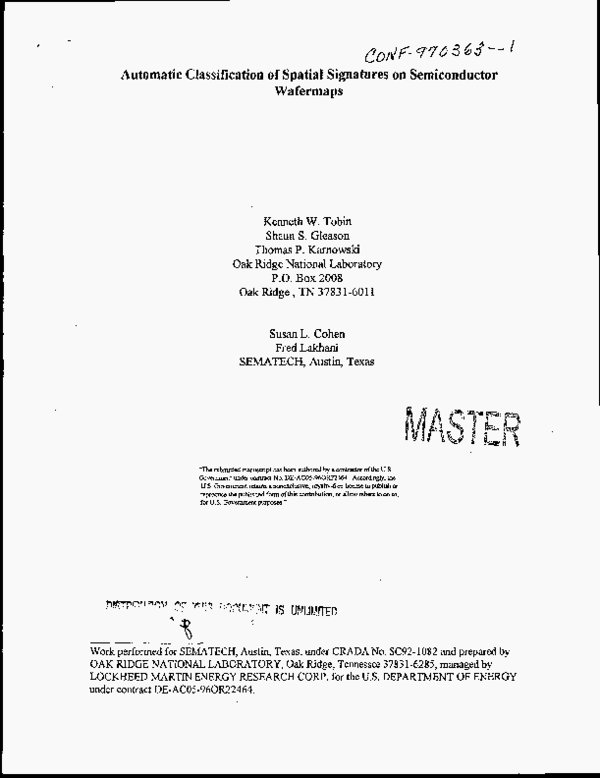 (PDF) Automatic classification of spatial signatures on semiconductor ...